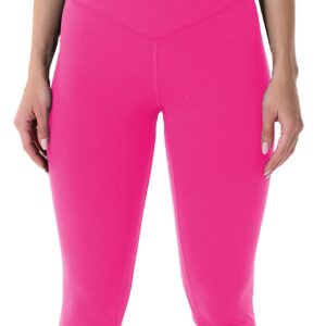 Sunzel Workout Leggings for Women, Squat Proof High Waisted Yoga Pants 4 Way Stretch, Buttery Soft V Cross Waist - 28" Hot Pink Medium