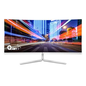 qian 30" ultra wide fhd 1080p curved computer monitor,100 hz va panel office monitor, 21:9 aspect ratio,178°viewing angle,16.7m display colors,framless amd freesync gsync,tilt adjustable