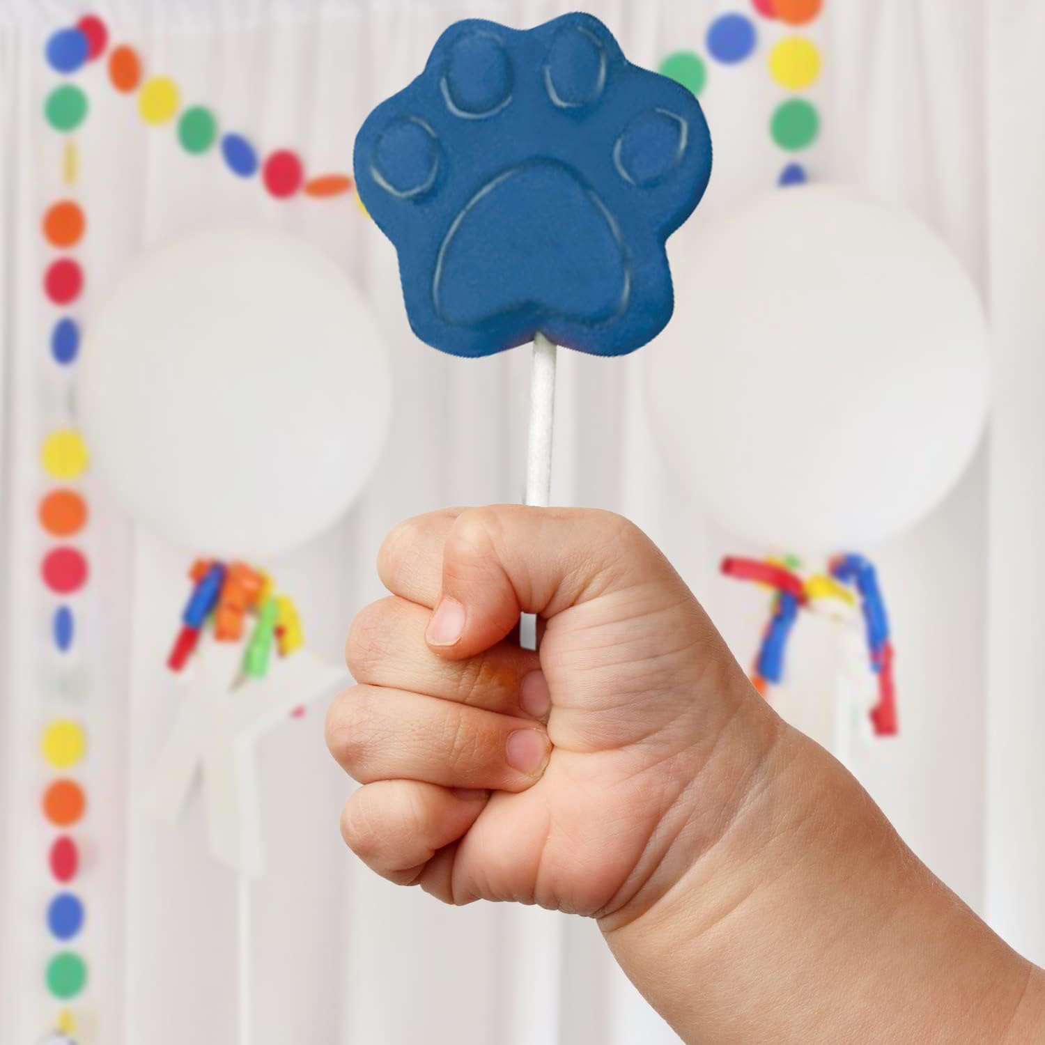 Paw Print Lollipops, Individually Wrapped Candy Suckers - Birthday Party Favors for Kids, Dog Patrol Goodie Bags and Candy Buffet (12-Pieces)