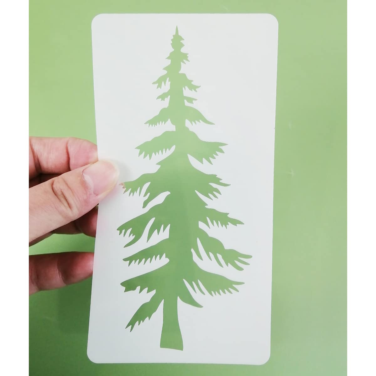 15 Pcs Trees Stencils, Pine Fir Cypress Cedar 3"x6", Christmas Trees Forest Stencils for Painting, Reusable Tree Templates for Window Wood Wall Canvas Holiday Decor