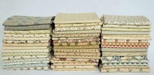 10 fat quarters - american civil war (neutrals, creams, light colors only) 1800's historical reproduction quality quilters cotton fabrics fqs fat quarter bundle (m221.15)