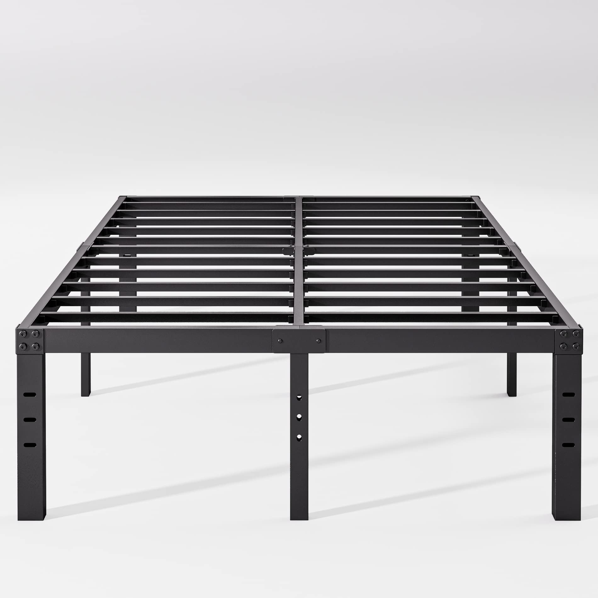 Neslime 18 Inch High Queen Bed Frame No Box Spring Needed, Heavy Duty Metal Platform Bed Frame Queen Size for Heavy People, Easy Assembly, Noise Free, Black