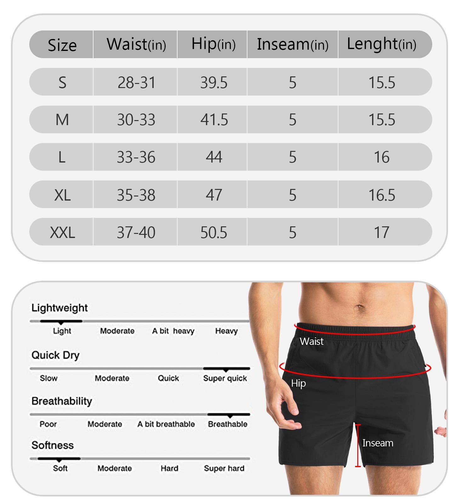 Aolesy Men's Gym Shorts 5 Inch Quick Dry Workout Running Shorts with Zipper Pockets Lightweight Sports Athletic Shorts for Men Black