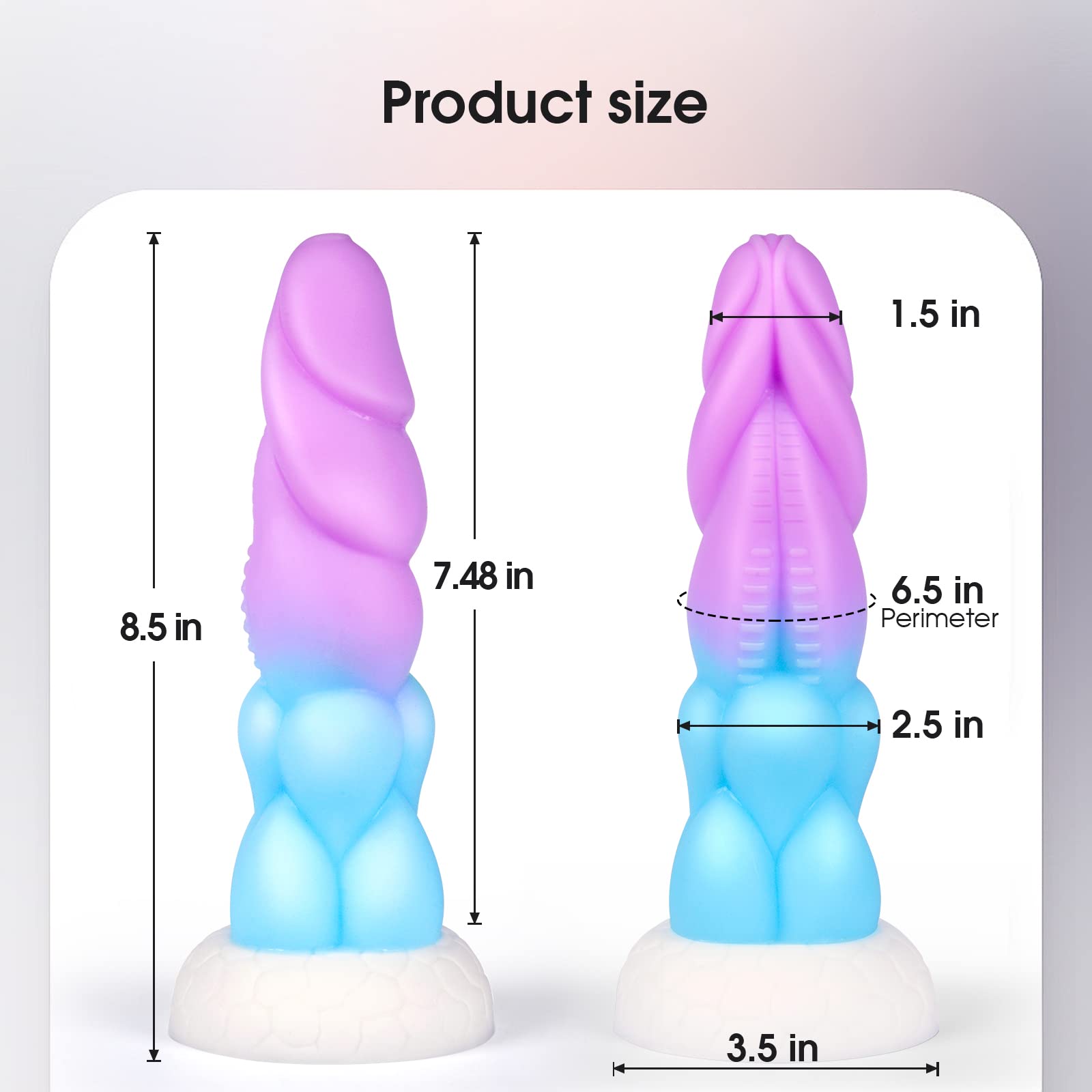 Realistic Monster Dildo for Women: 8.5" Big Huge Anal Dildo with Strong Suction Cup for Hands-Free Play, Liquid Silicone G Spot Dragon Dildo Prostate Massager Adult Sex Toys for Women, Men