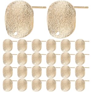 milisten 30pcs stainless steel earrings posts round blank peg earrings posts flat pad ear stud components earring making findings for earring making diy crafts(golden)