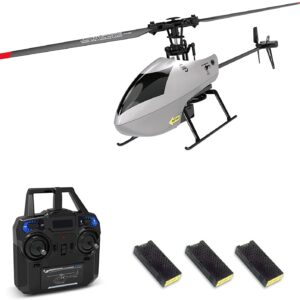 GoolRC C129 V2 RC Helicopter, 4 Channel Remote Control Helicopter with 6-Axis Gyro, 2.4GHz RC Aircraft with 3D Flips, Altitude Hold, One Key Take Off/Landing and 3 Batteries for Adults and Beginners