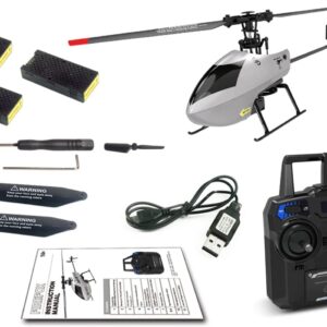 GoolRC C129 V2 RC Helicopter, 4 Channel Remote Control Helicopter with 6-Axis Gyro, 2.4GHz RC Aircraft with 3D Flips, Altitude Hold, One Key Take Off/Landing and 3 Batteries for Adults and Beginners