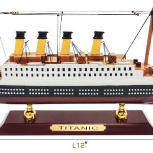 SAILINGSTORY Wooden Titanic Model Cruise Ship Liner 1/800 Scale Replica 12" Titanic Ship Toys Gifts