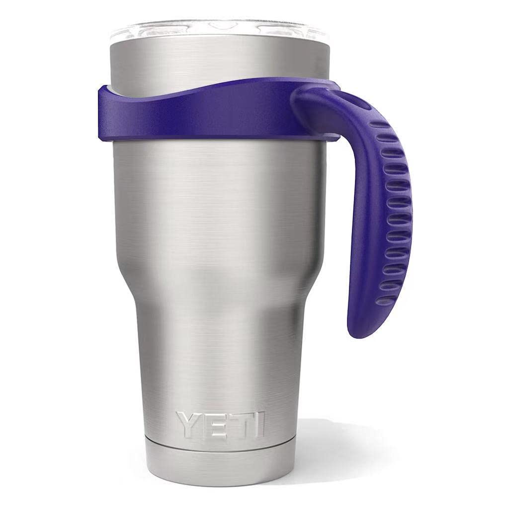 ALAFAT Tumbler Handle for 30 oz Yeti Rambler Cooler Cup, Rtic Mug, Sic, Ozark Trail Grip and more Tumbler Mugs - BPA FREE (Purple)