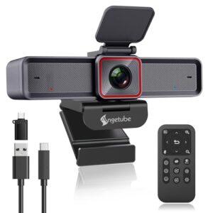 angetube 4k webcam with ai tracking,remote control 4k web camera/10x digital zoom 1080p 60fps web cam with usb 3.0 hdr/dual noise cancelling microphones for video calls/meetings/streaming/skype/zoom