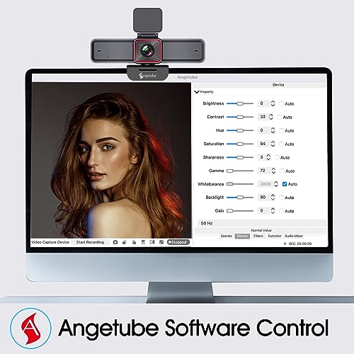 Angetube 4K Webcam with AI Tracking,Remote Control 4K Web Camera/10X Digital Zoom 1080P 60fps Web cam with USB 3.0 HDR/Dual Noise Cancelling Microphones for Video Calls/Meetings/Streaming/Skype/Zoom