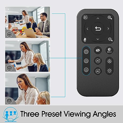 Angetube 4K Webcam with AI Tracking,Remote Control 4K Web Camera/10X Digital Zoom 1080P 60fps Web cam with USB 3.0 HDR/Dual Noise Cancelling Microphones for Video Calls/Meetings/Streaming/Skype/Zoom