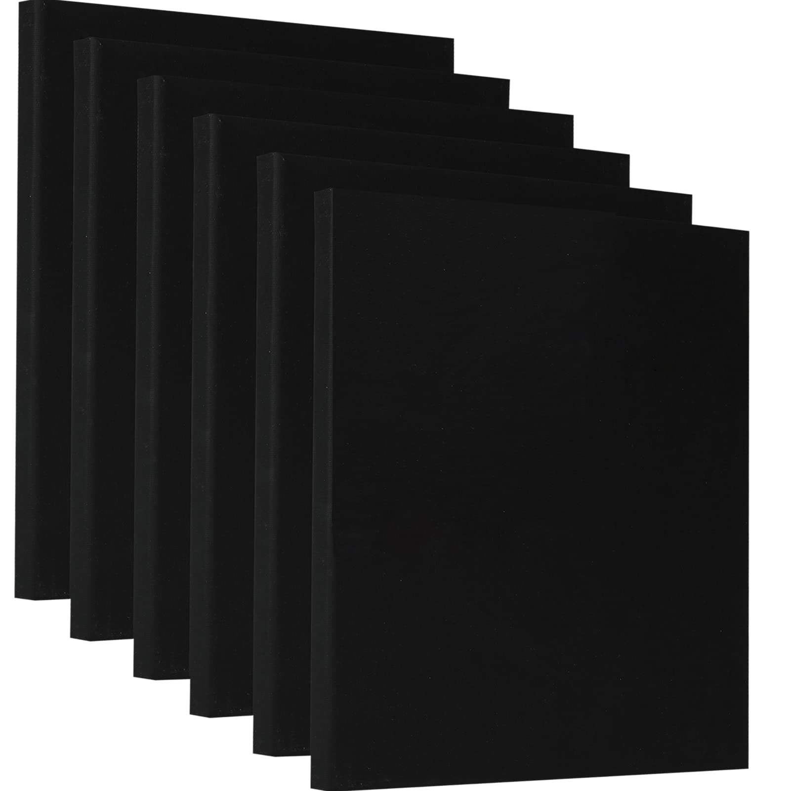 Gredak Black Canvases for Painting, 8x10 Inch 6-Pack Blank Black Canvas, 100% Cotton Stretched Canvas, Paint Supplies for Adult, Perfect Art Supplies for Acrylics and Oil Paints