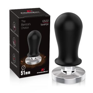 coffee 51mm espresso calibrated tamper: kitchenboss espresso pressure tamper, coffee spring loaded tamper espresso hand tamper | weighted coffee espresso tamper 51 mm