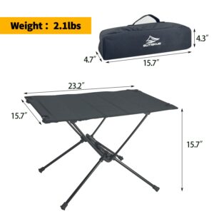 Sutekus Portable Camping Table Lightweight Folding Table with Hard Top for Camping Hiking Backpacking Picnic Partio (Black)