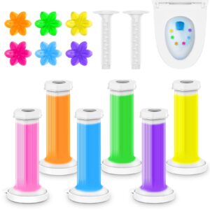 zenuta 6pcs toilet bowl cleaner, 6 kinds of scent toilet cleaner gel stamp kit for bathroom clean, flower toilet gel stamp,toilet stamp cute shape includes dispenser and gel