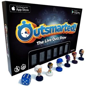 outsmarted! the live family quiz show board game | ages 8+ | for 2 to 24 players 2023 edition