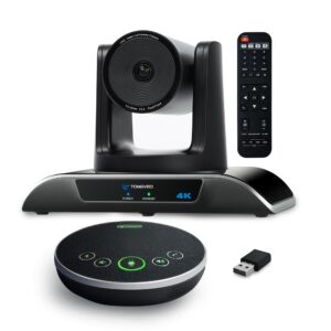 tongveo 4k conference room camera system, ai auto-tracking ptz camera 5x digital zoom with wireless bluetooth speakerphone set usb 124-degree wide-angle for zoom skype teams obs and more