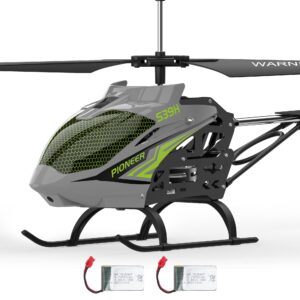 cheerwing remote control helicopter,syma s39h rc helicopter with altitude hold and high & low speed mode,2 batteries,big size aircraft for adults kids(green)