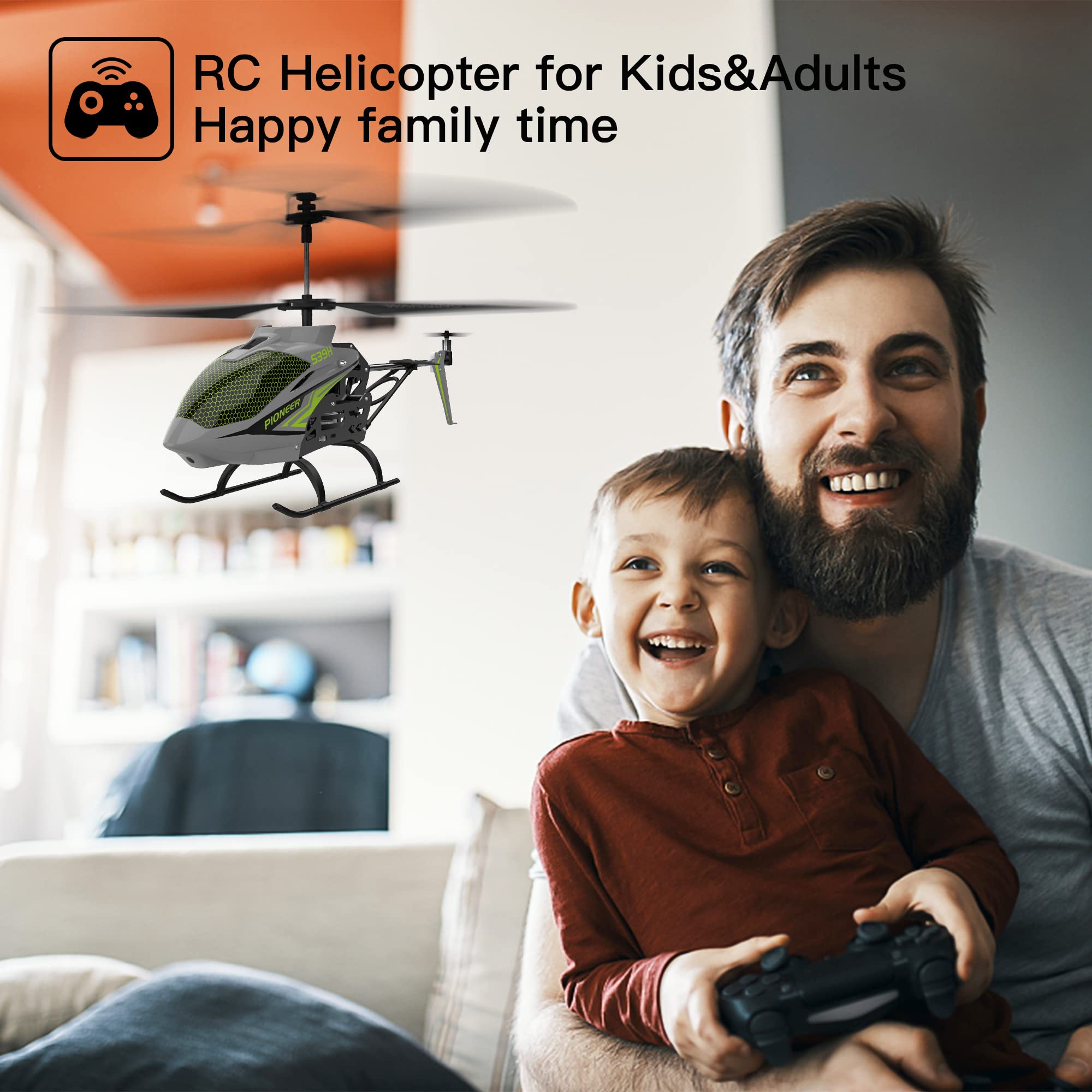 Cheerwing Remote Control Helicopter,SYMA S39H RC Helicopter with Altitude Hold and High & Low Speed Mode,2 Batteries,Big Size Aircraft for Adults Kids(Green)