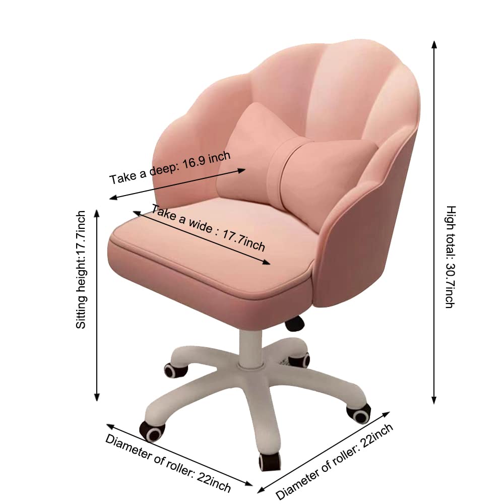 Home Office Desk Butterfly Chair with Mid-Back Upholstered Modern Tufted Computer Task Chair Swivel Height Adjustable Velvet Accent Chair………