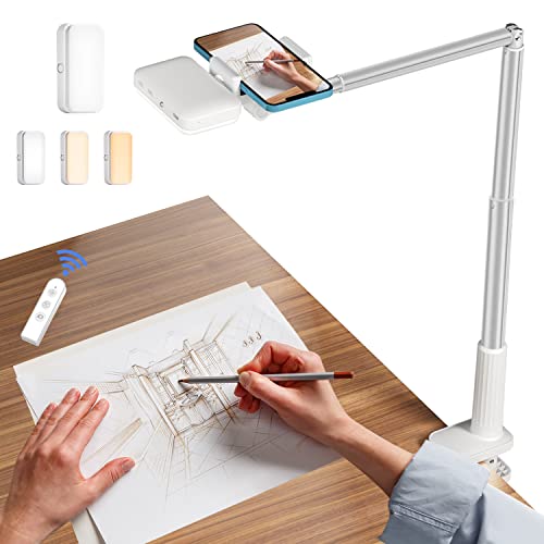 yAyusi Overhead Phone Mount for Recording,Phone Stand for Recording Overhead,Articulating Arm Cell Phone Holder with LED Ring Light,Desk/Bedside Tripod for YouTube Live Stream Cooking Video Recording