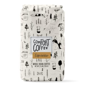 mt. comfort coffee espresso roast, 2.5lb - flavor notes of chocolate & caramel - roasted whole beans