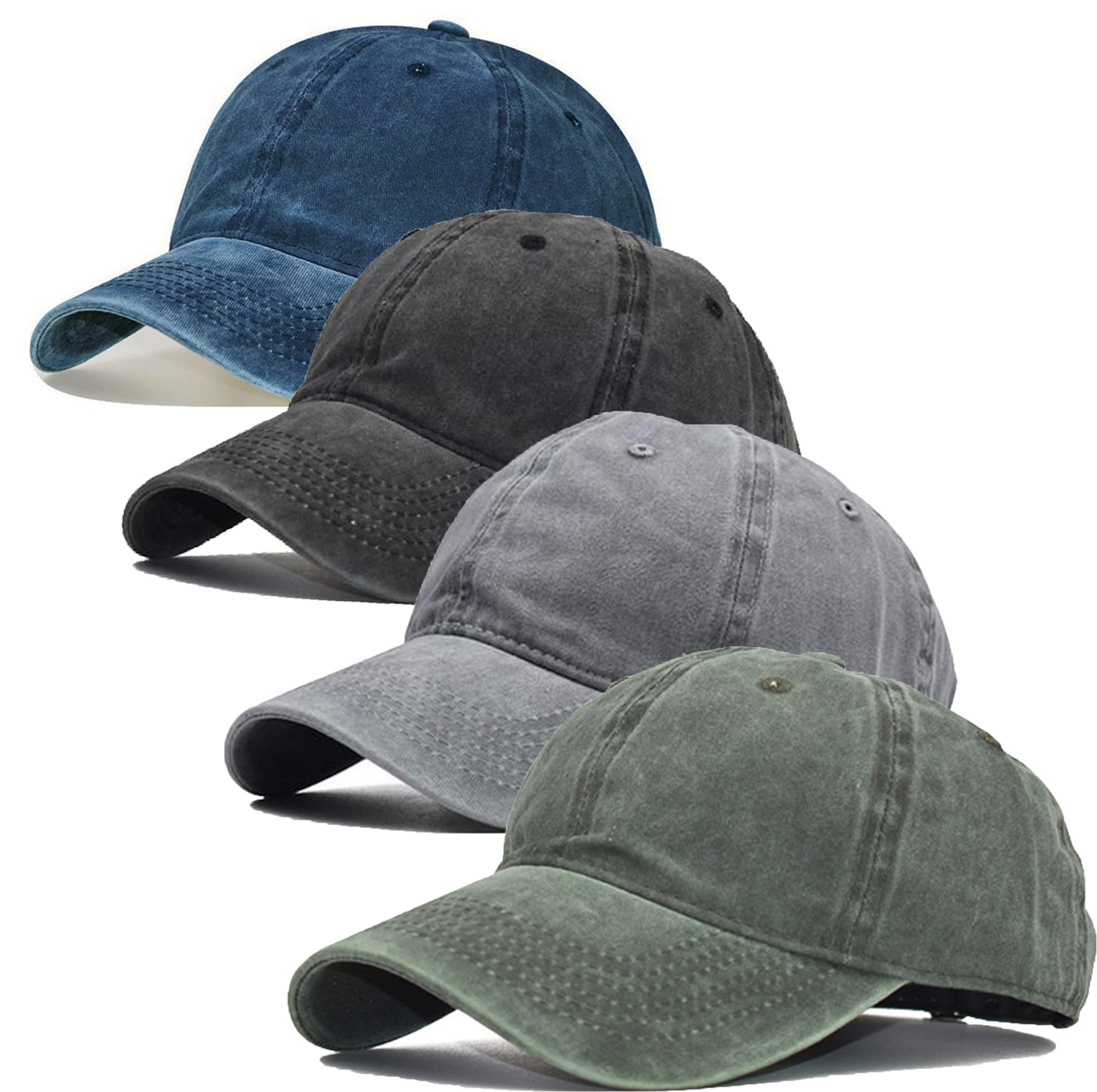 4 Packs Men Women Baseball Sun Hats Summer Vintage Washed Distressed Baseball Cap Dad Golf Hat for Men Women