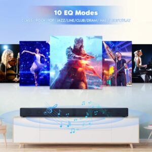 GEOYEAO Sound Bar, Bass Speakers for Smart TV with Dual Subwoofer 3D Surround Sound System, 32 Inch 2.2CH Home Theater Audio Soundbar, HDMI ARC Connection, 2 in 1 Detachable & Wall Mountable