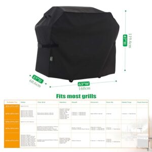 F&J Outdoors Waterproof Anti-UV 3-4-5-6 Burner (+1 Side Burner) Gas BBQ Grill Cover, 63Wx27Dx47H in