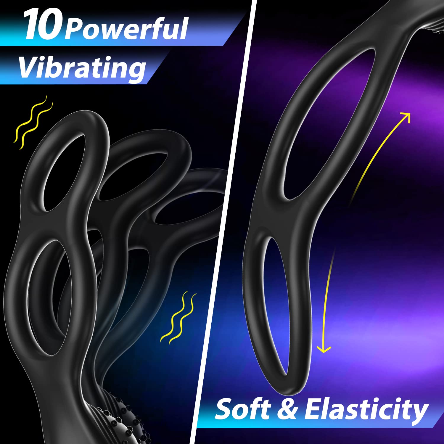 PUAUKI Thrusting Anal Vibrator Prostate Massager with 2 Vibrating Cock Ring, Bluetooth Control Anal Plug with 10 Thrusting & Vibrating Modes, Dildo Butt Plug Sex Toys for Men and Couple Pleasure