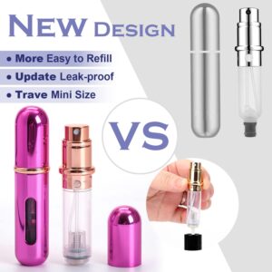 ROSARDEN Travel Mini Perfume Refillable Atomizer, Portable Perfume Spray Container Bottle, Travel Perfume Scent Pump Case Fragrance Empty Spray Bottle for Traveling and Outgoing 5ml (Black)