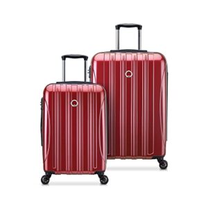 delsey paris helium aero hardside expandable luggage with spinner wheels, brick red, 2-piece set (21/25)