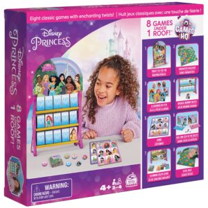 Disney Princess, Games HQ Board Games for Kids Checkers Tic Tac Toe Bingo Go Fish Card Games Disney Princess Toys, for Preschoolers Ages 4 and up