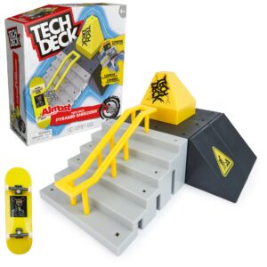 tech deck, pyramid shredder, x-connect park creator, customizable and buildable ramp set with exclusive fingerboard, kids toy for ages 6 and up