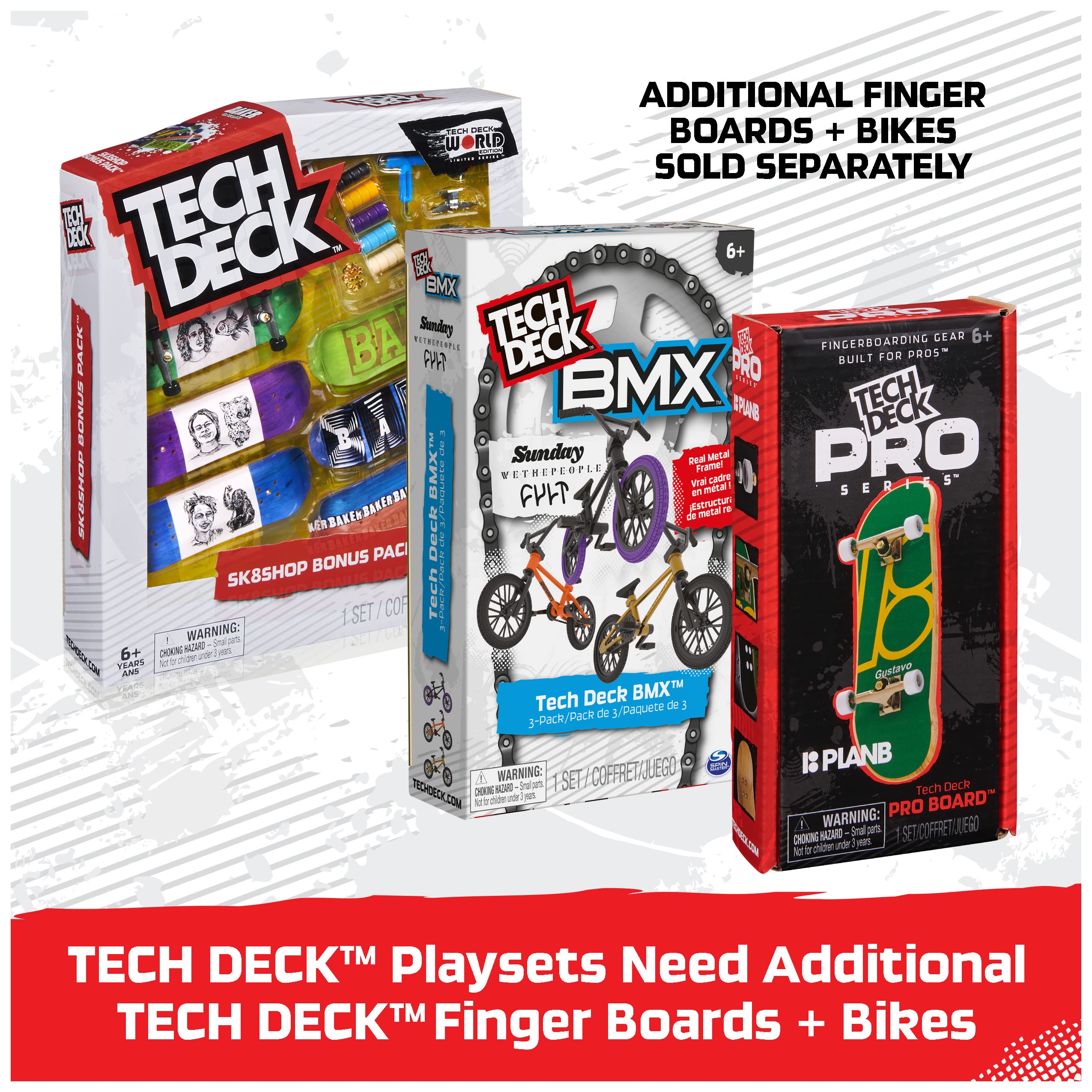 TECH DECK, Pyramid Shredder, X-Connect Park Creator, Customizable and Buildable Ramp Set with Exclusive Fingerboard, Kids Toy for Ages 6 and up