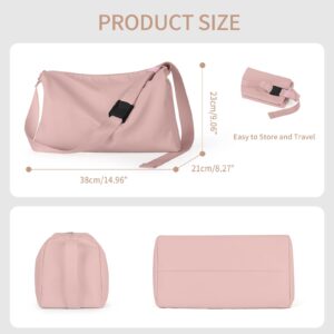 Small Gym Bag for Women Waterproof Workout Bags Mini Duffle Bag for Men Sports Bag Dance Bag Cute Yoga Exercise Bag with Wet Pocket for Exercise Camping Swiming Beach Yoga Dance Pink