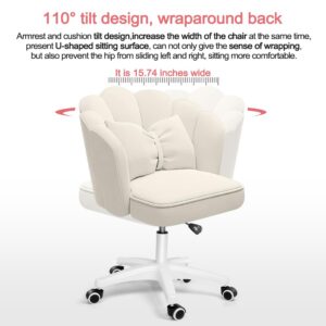 XUEGW Office Chair Cute Petal Desk Chair, Modern Fabric Home Butterfly Chairs Height Adjustable Chair Makeup Chairs Computer Chairs