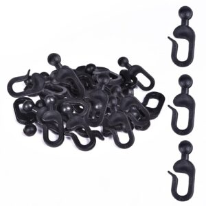 tngan 36 pcs plastic hooks for gazebo curtains, mosquito netting (black)