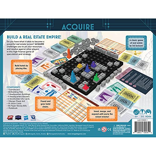 Renegade Game Studios | Acquire Strategy Board Game for 2-6 Players, Ages 12+ with 2 Play Modes