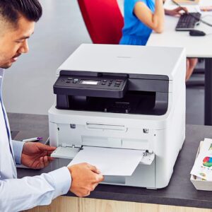 Brother L3290CDW Wireless Compact Digital Color Laser All-in-One Printer, Duplex Printing, 25ppm, 250-sheet, Print Scan Copy 600 x 2400 dpi, Compatible with Alexa, Bundle with JAWFOAL Printer Cable.