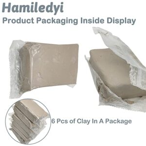 Hamiledyi 6.6LB Natural Air Dry Clay Self Hardening Pottery Clay Oven Bake Clay All Purpose Modeling Clay for Sculpting Ceramic DIY Art Class for 15+ Years Old (Light Gray)