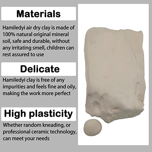 Hamiledyi 6.6LB Natural Air Dry Clay Self Hardening Pottery Clay Oven Bake Clay All Purpose Modeling Clay for Sculpting Ceramic DIY Art Class for 15+ Years Old (Light Gray)