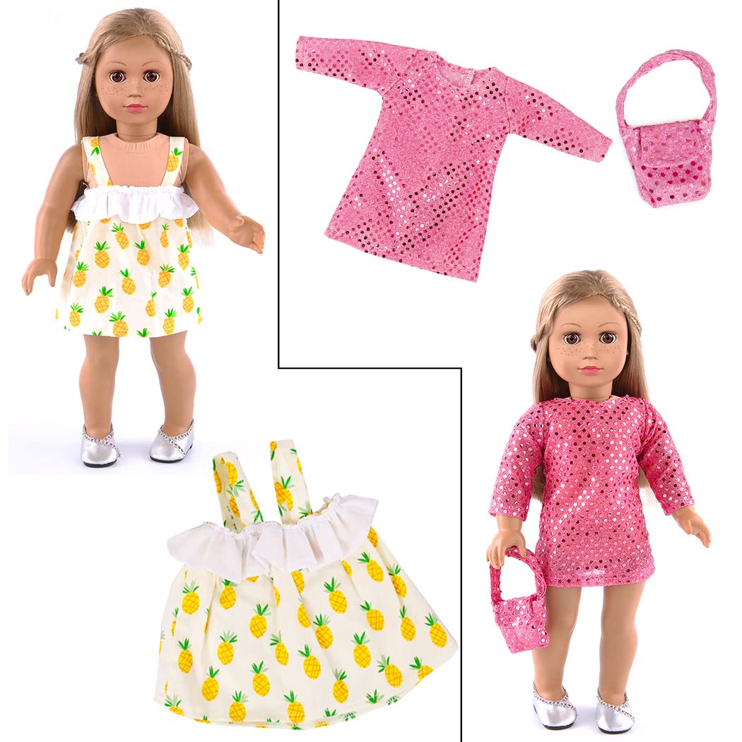 ebuddy 10 Sets 18 Inch Doll Clothes 18 Inch Doll Clothes and Accessories Fit for 18 inch Dolls 18 Inch Girl Doll