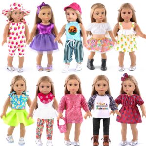 ebuddy 10 sets 18 inch doll clothes 18 inch doll clothes and accessories fit for 18 inch dolls 18 inch girl doll