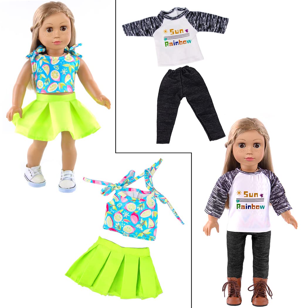 ebuddy 10 Sets 18 Inch Doll Clothes 18 Inch Doll Clothes and Accessories Fit for 18 inch Dolls 18 Inch Girl Doll