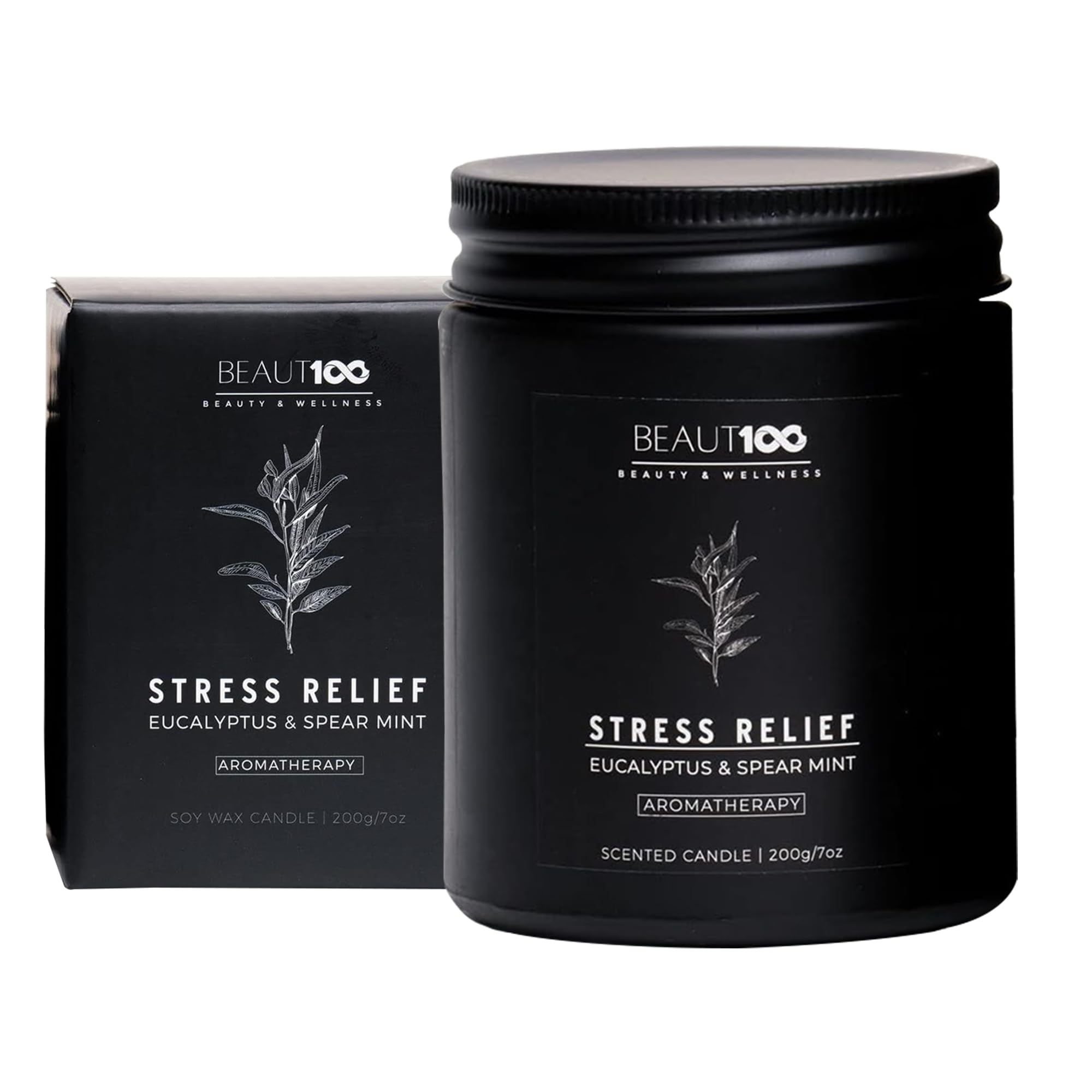 BEAUT100 Stress Relief Candle | Scented Candles for Men & Women | Aromatherapy Candle, Long Lasting Relax Soy Candles for Home | Candles Gift for Women & Men.