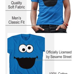 Sesame Street Cookie Monster Face T-Shirt for Men Adult Merch Graphic Tshirt Men's Tee 3X 3XL XXX-Large (Blue, XXX-Large)