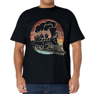 Retro Vintage Model Train - Railroad Locomotive Lover Trains T-Shirt