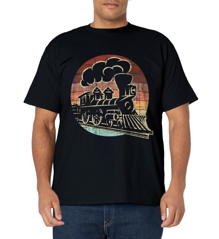 Retro Vintage Model Train - Railroad Locomotive Lover Trains T-Shirt